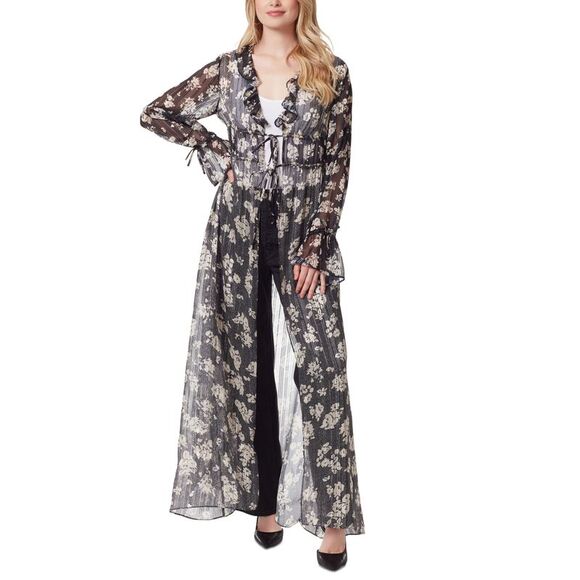 Jessica Simpson | Tops | Jessica Simpson Gaia Sheer Ruffle Duster Top ...